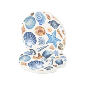 Beachy Car Coasters | Soapstone Car Coaster | Beach Gift | Sea Shells ...