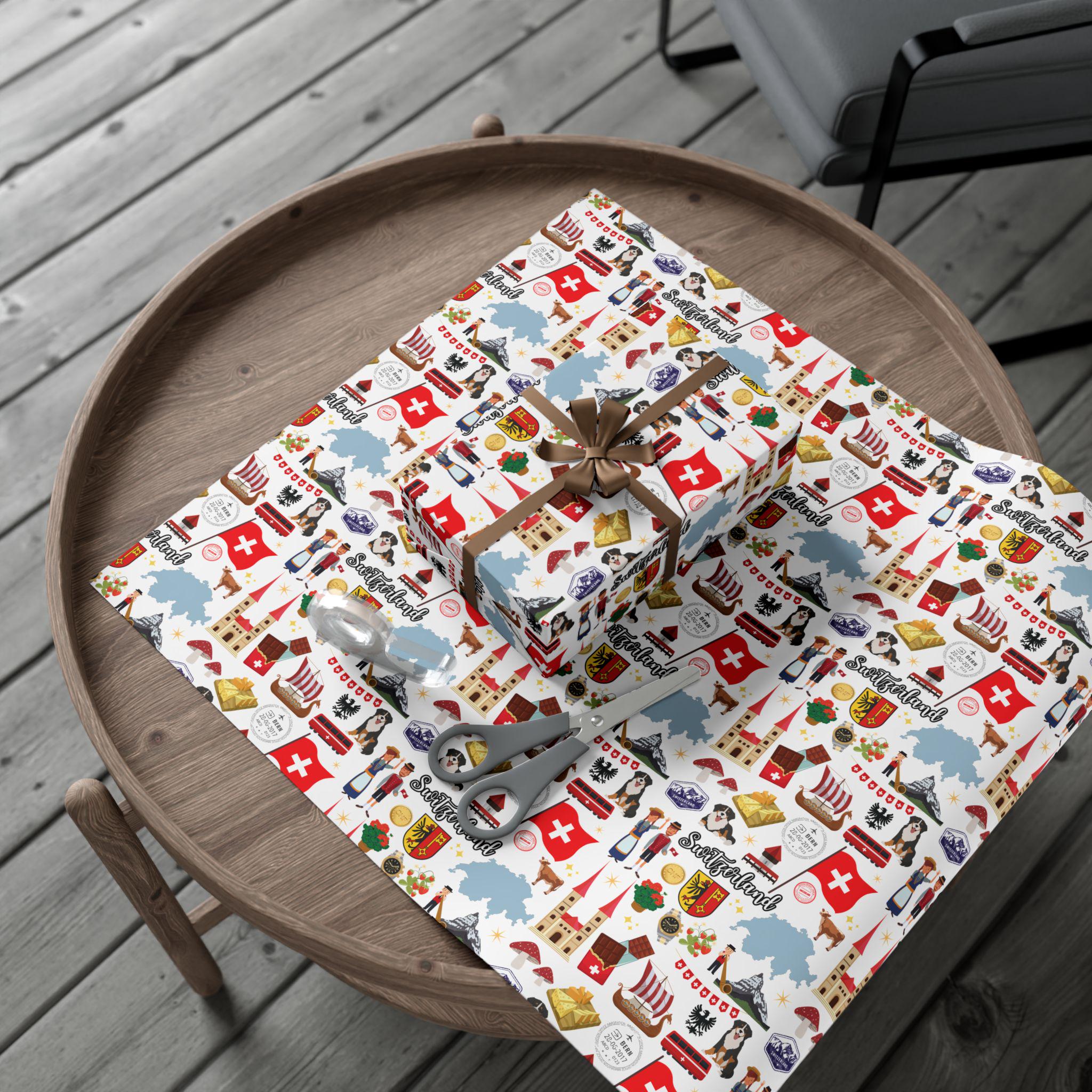 Switzerland Wrapping Paper Roll and Sheets | Swiss Birthday Party ...