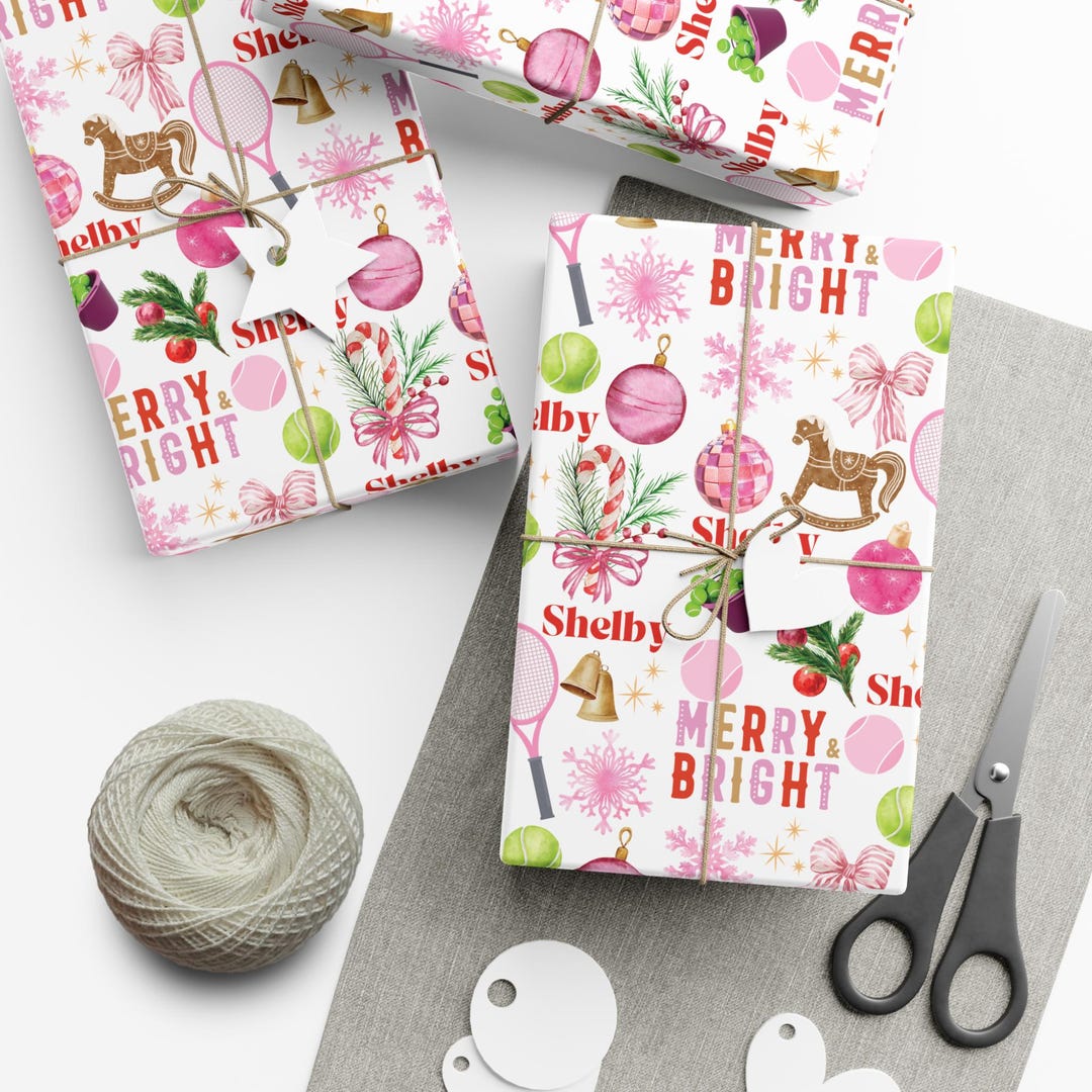 Custom Tennis Wrapping Paper Roll and Sheets | Personalized Tennis ...