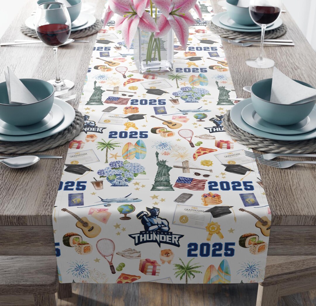 Custom Graduation Table Runner Personalized Graduation Decor Grad Party ...