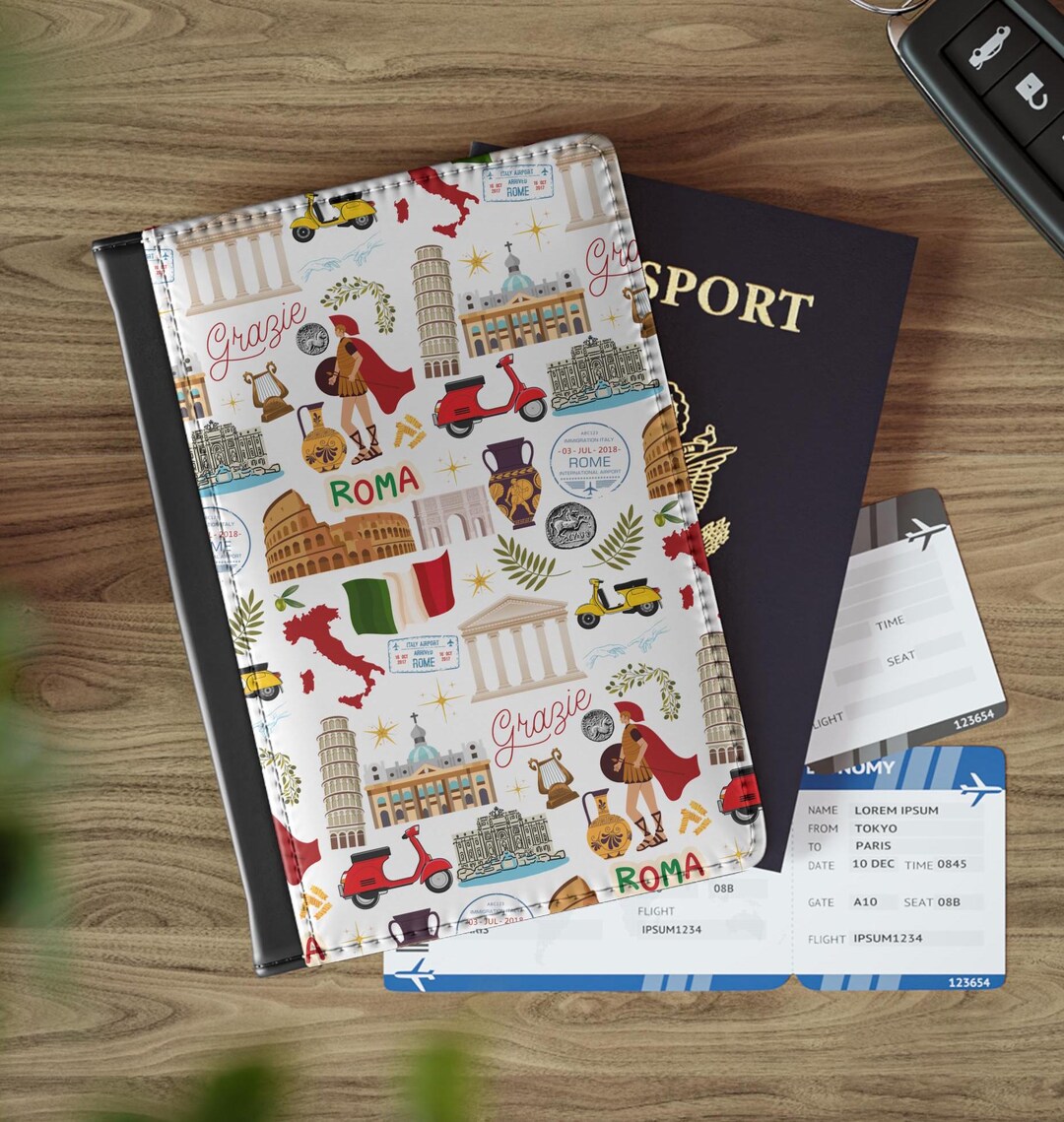 Italy Theme Passport Cover | Rome Travel Accessory | Italian Gift ...