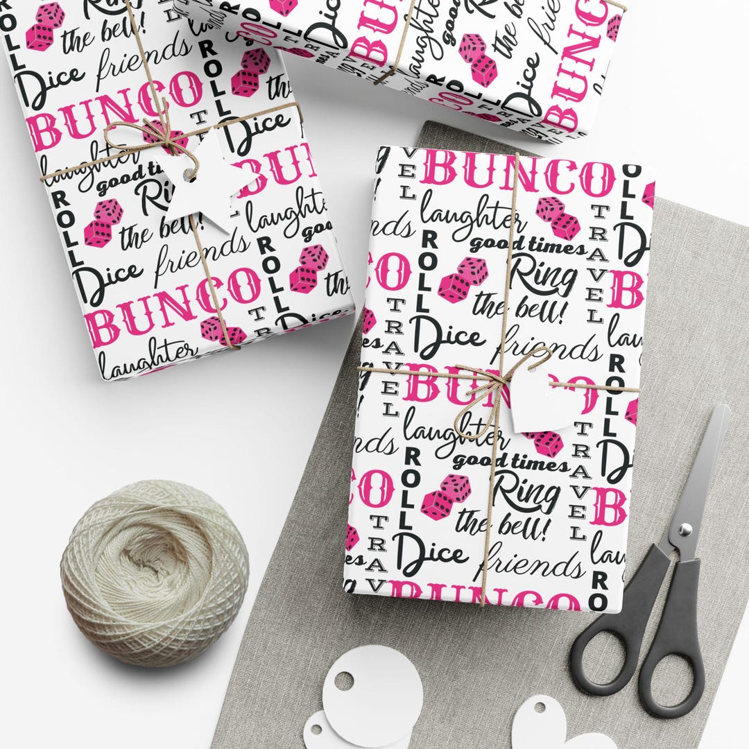 Bunco Wrapping Paper Roll and Sheets | Bunco Birthday Party Supplies ...