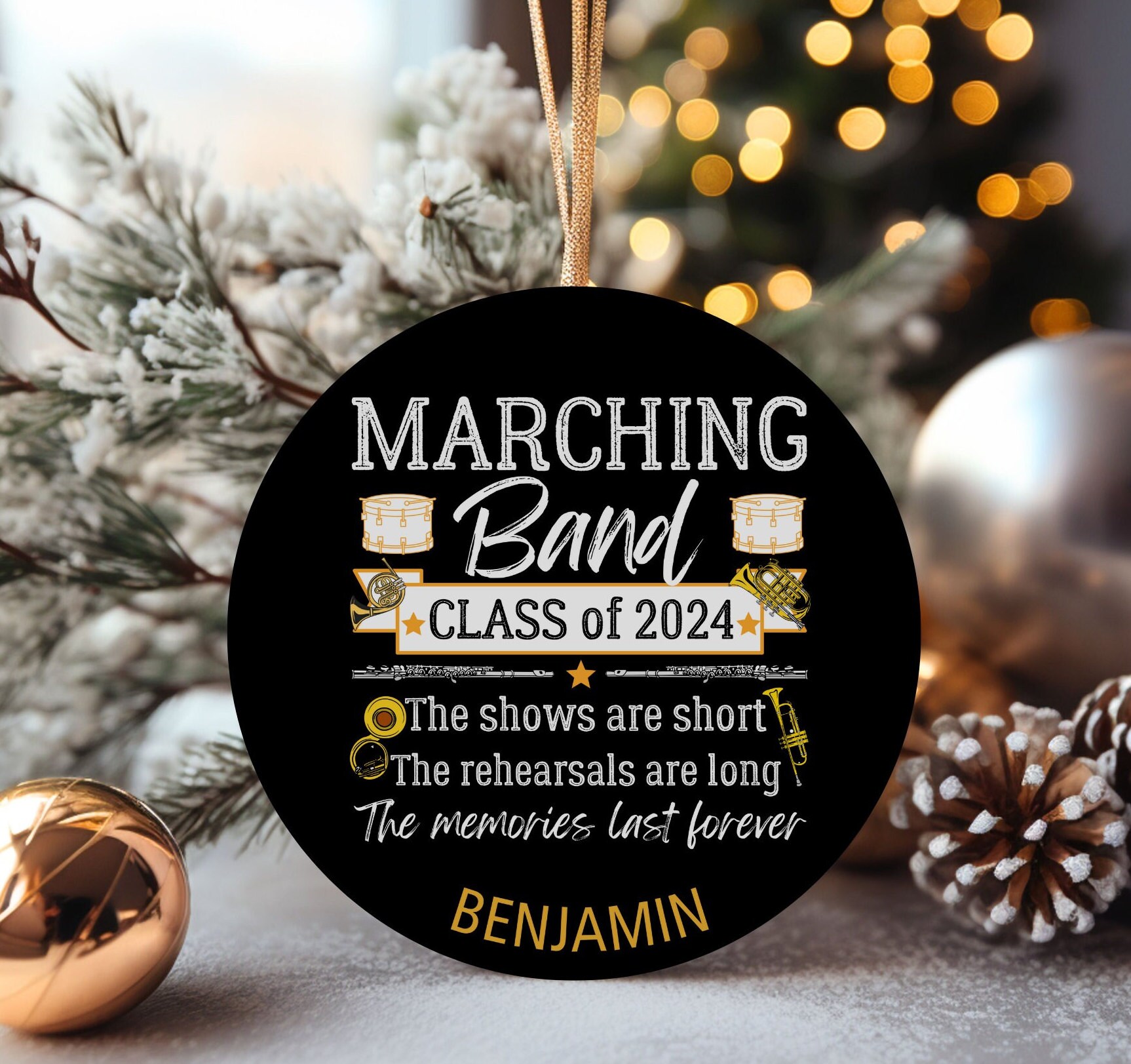 Marching Band Senior Christmas Ornament | Marching Band Gift | Custom ...