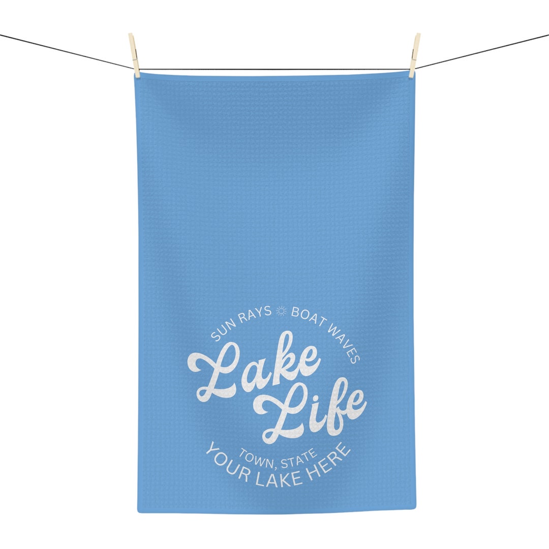 Custom Lake Life Towel | Personalized Lake Tea Towel | Lake House ...