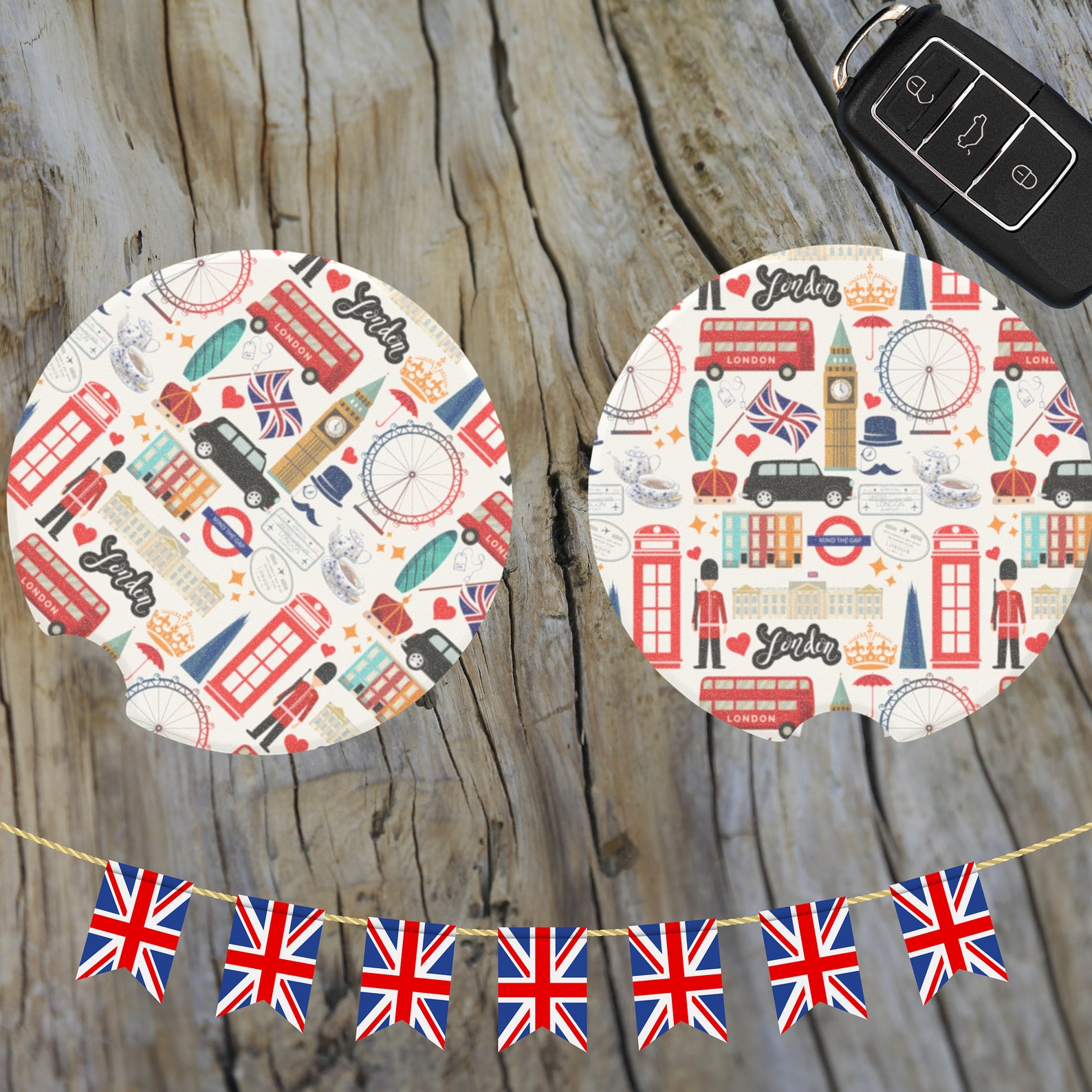 London Car Coasters | Soapstone Car Coaster | British Gift | London Cup ...