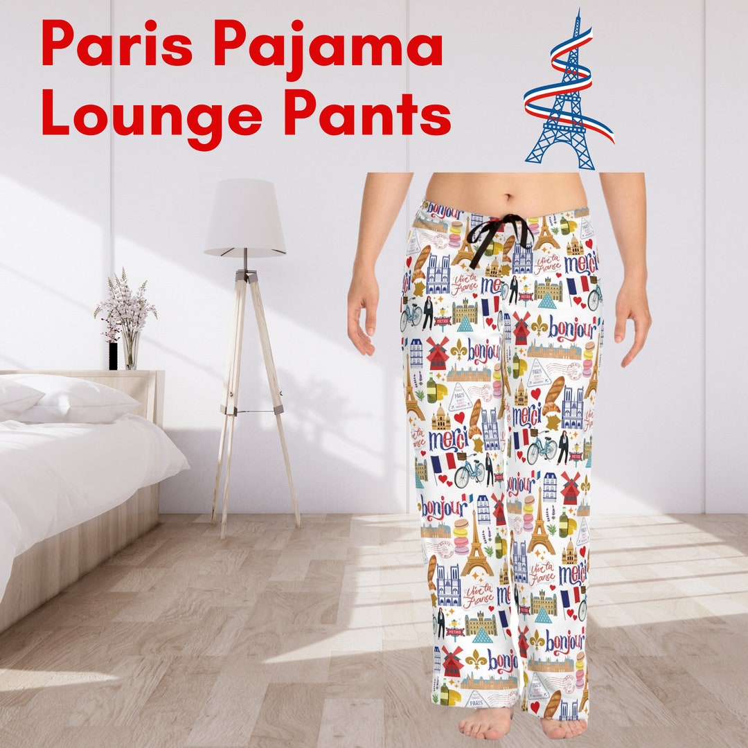 Paris Pajama Pants | Paris Gift | French Gift | Paris Icons | France Travel | French PJ Pants ...