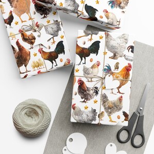 Chicken Wrapping Paper Roll and Sheets | Chicken Birthday Party ...