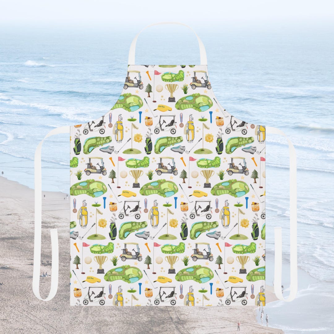 Golf Apron Golfing Kitchen Apron Golf Birthday Gift for Her Golf Cart ...
