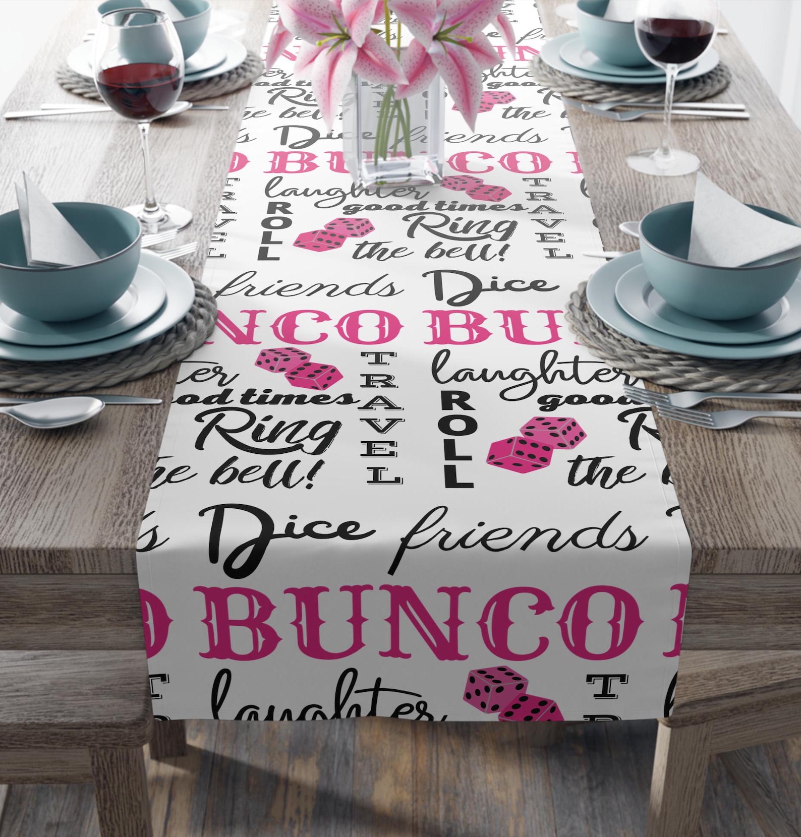 Bunco Table Runner | Dice Game Table Runner | Bunco Decor | Bunco Gifts ...