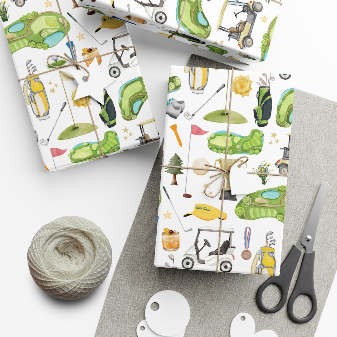 Golf Wrapping Paper Roll and Sheets | Golf Birthday Party Supplies and ...