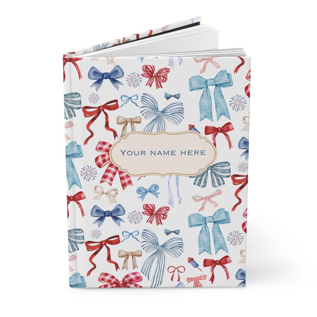Custom Bow Journal Coquette Bow Gift for Her Bow Notebook for Bow Lover ...