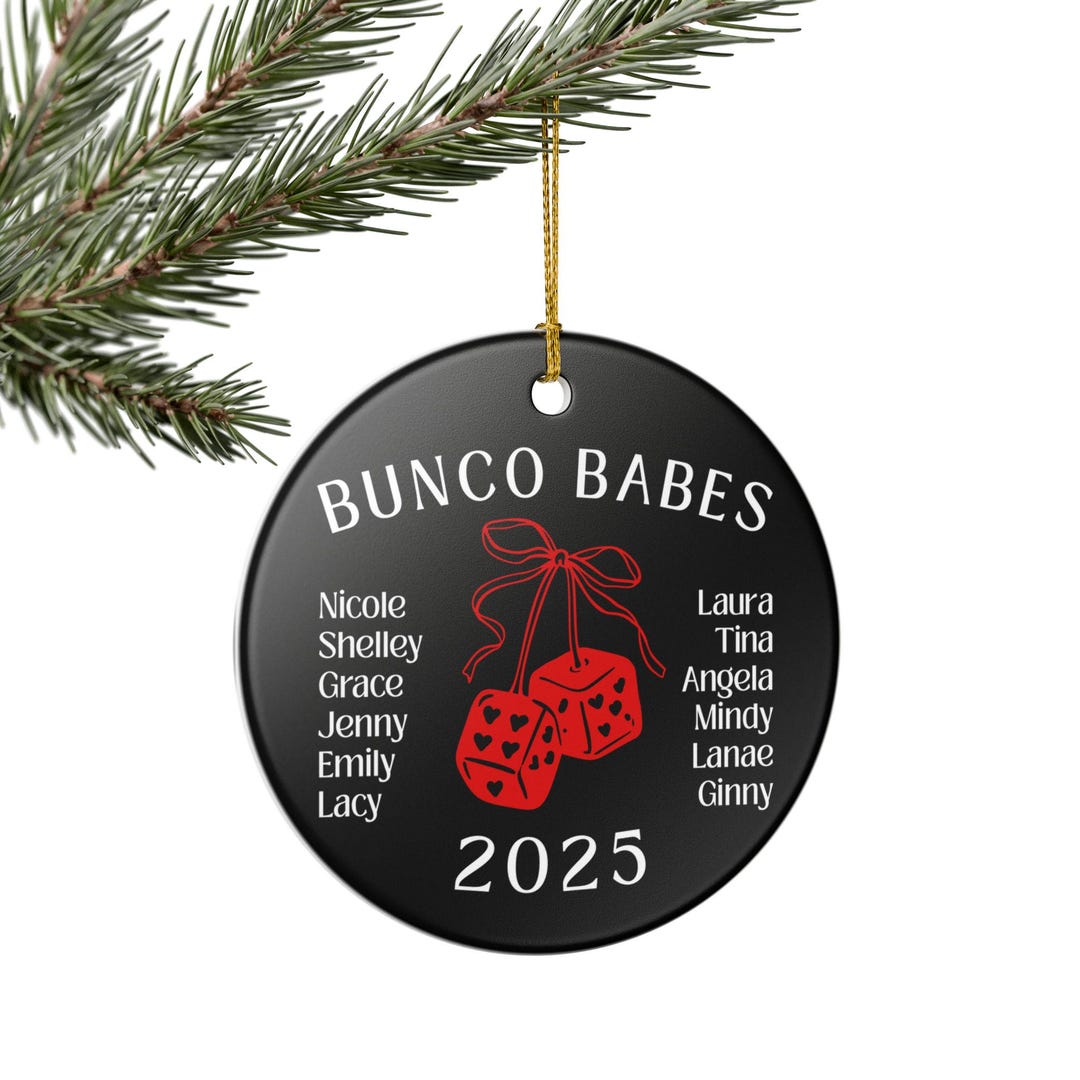 Bunco Christmas Tree Ornament Bunco Babes Custom Holiday Decoration ...