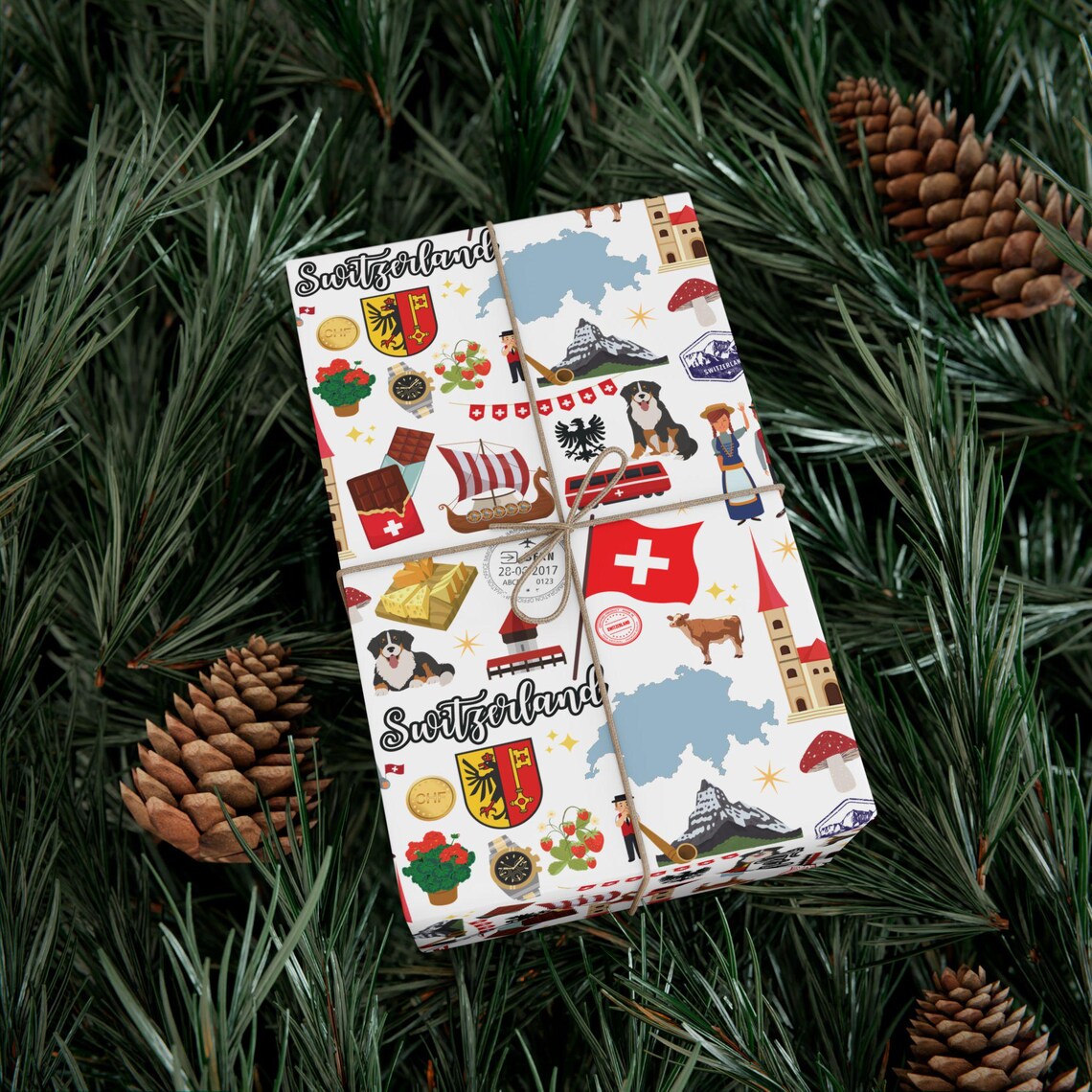 Switzerland Wrapping Paper Roll and Sheets | Swiss Birthday Party ...