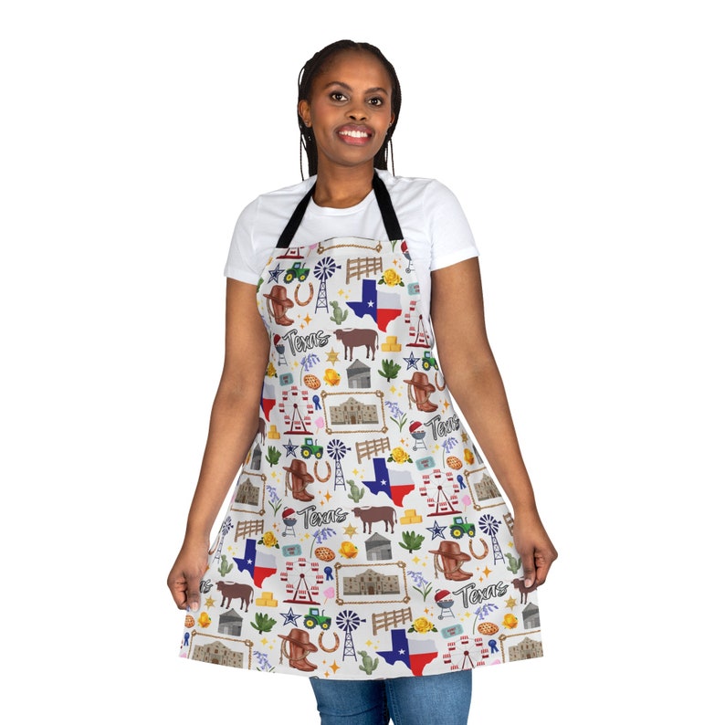 Texas Apron Texas Hostess Gift Texas Landmarks Apron Texas Kitchen ...