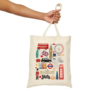 London Tote Bag | England Collage Bag | Cute London Sightseeing ...