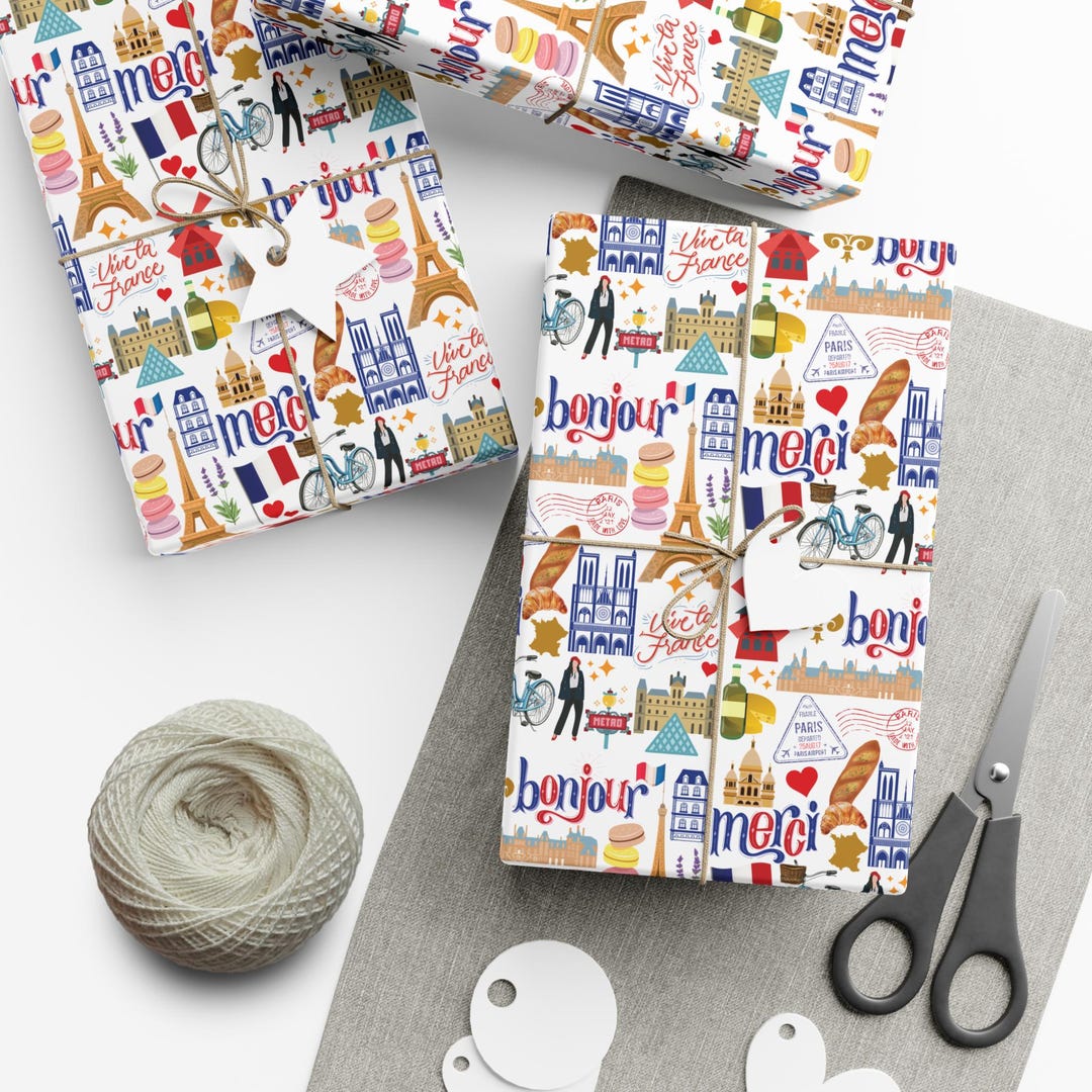 Paris Wrapping Paper Roll and Sheets | Paris Birthday Party Supplies ...