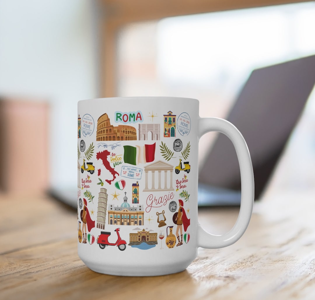 Rome Mug Rome Italy Coffee Mug 15 Oz Italian Coffee Cup Italy Landmarks ...