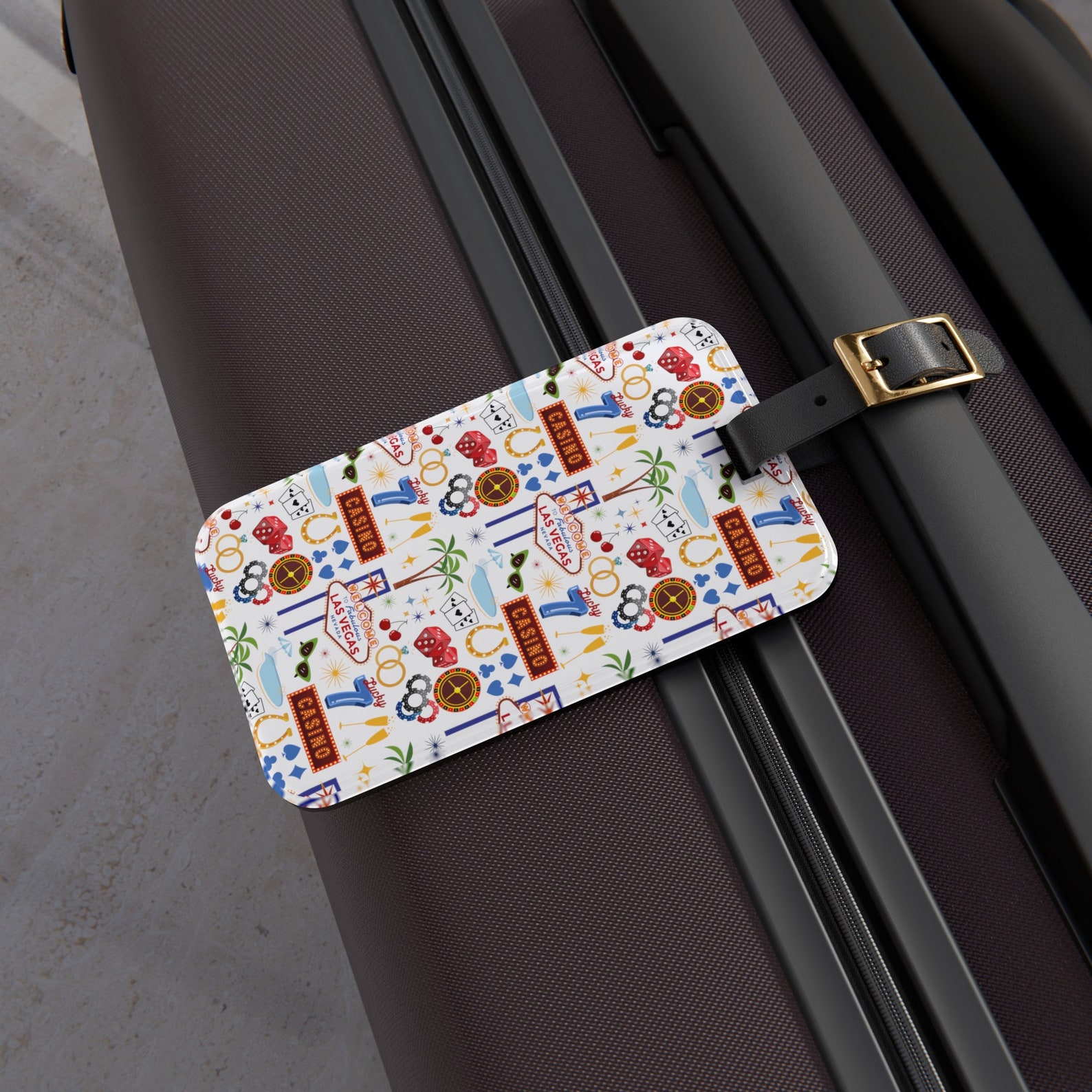 Las Vegas Luggage Tag Vegas Icons Luggage Tag Vegas Bag Tag Las Vegas ...