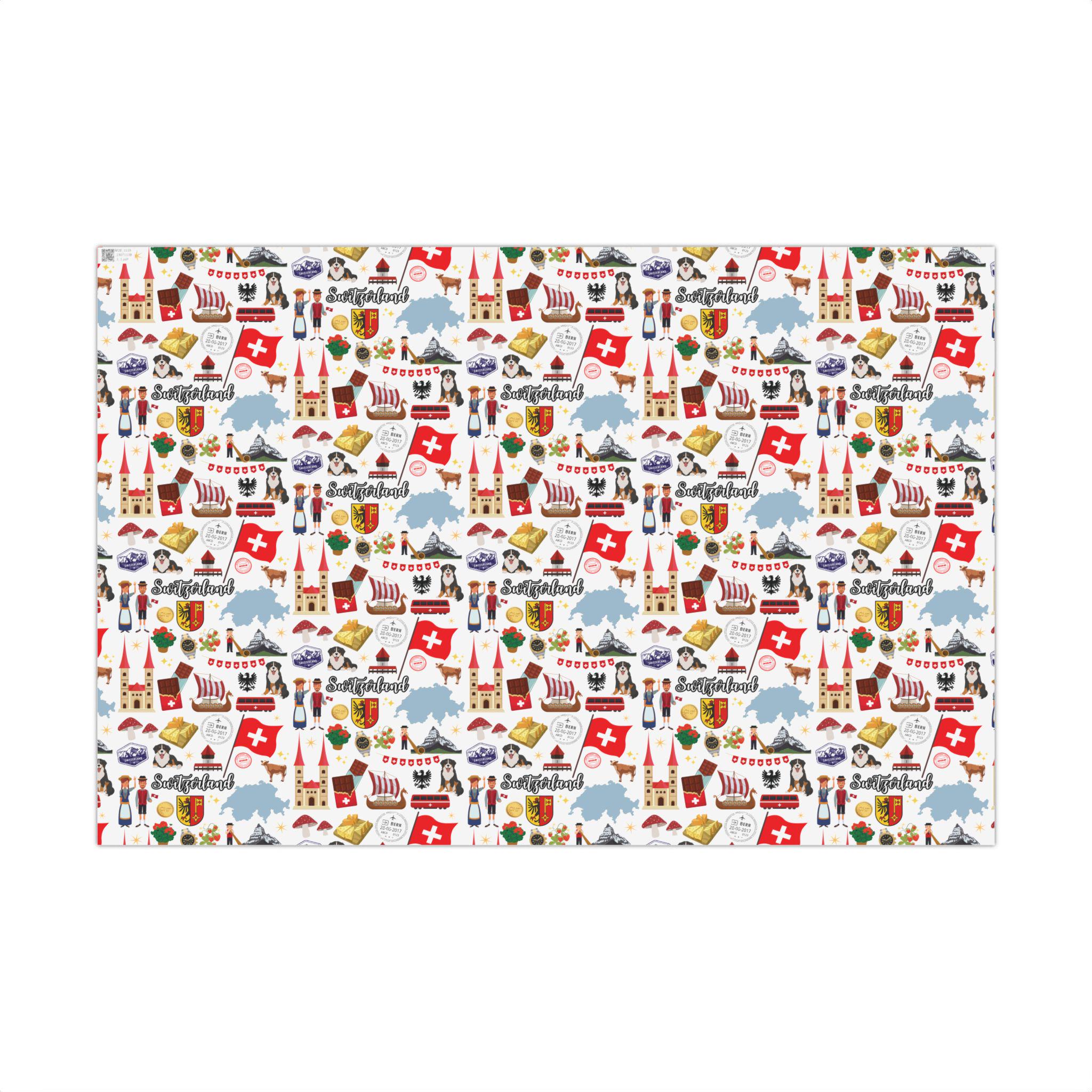 Switzerland Wrapping Paper Roll and Sheets | Swiss Birthday Party ...
