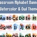 Alphabet Classroom Banner | Owl and Watercolor Themed - Etsy