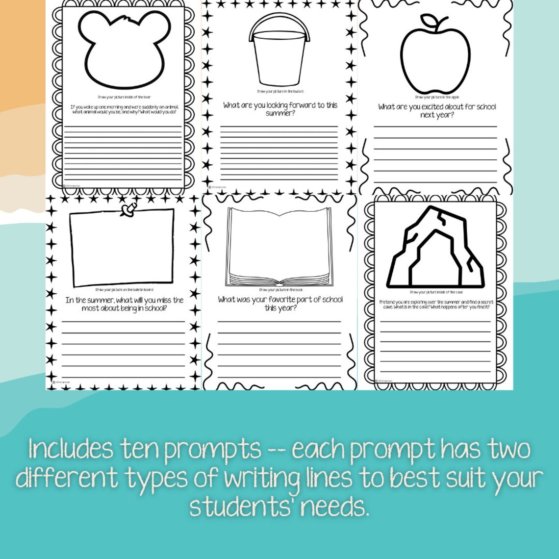 End-of-year Writing Prompts for Young Writers - Etsy