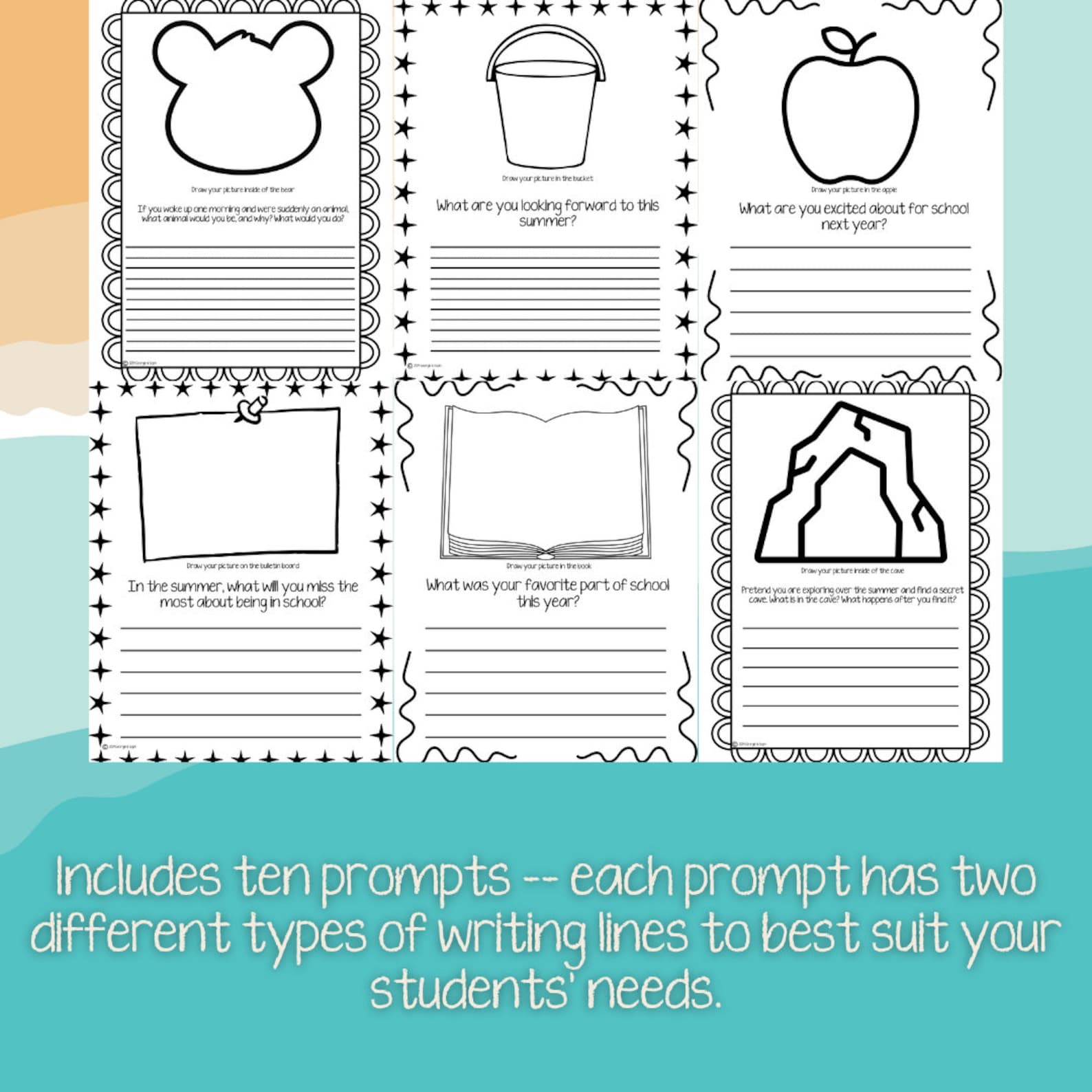 End-of-year Writing Prompts for Young Writers - Etsy