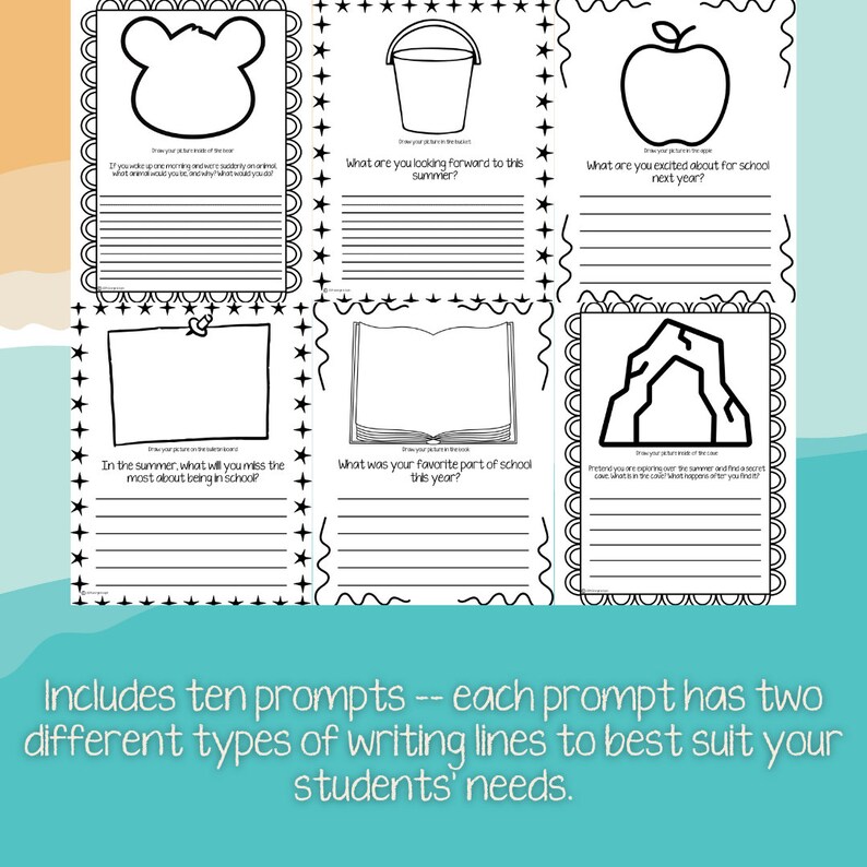 End-of-year Writing Prompts for Young Writers - Etsy