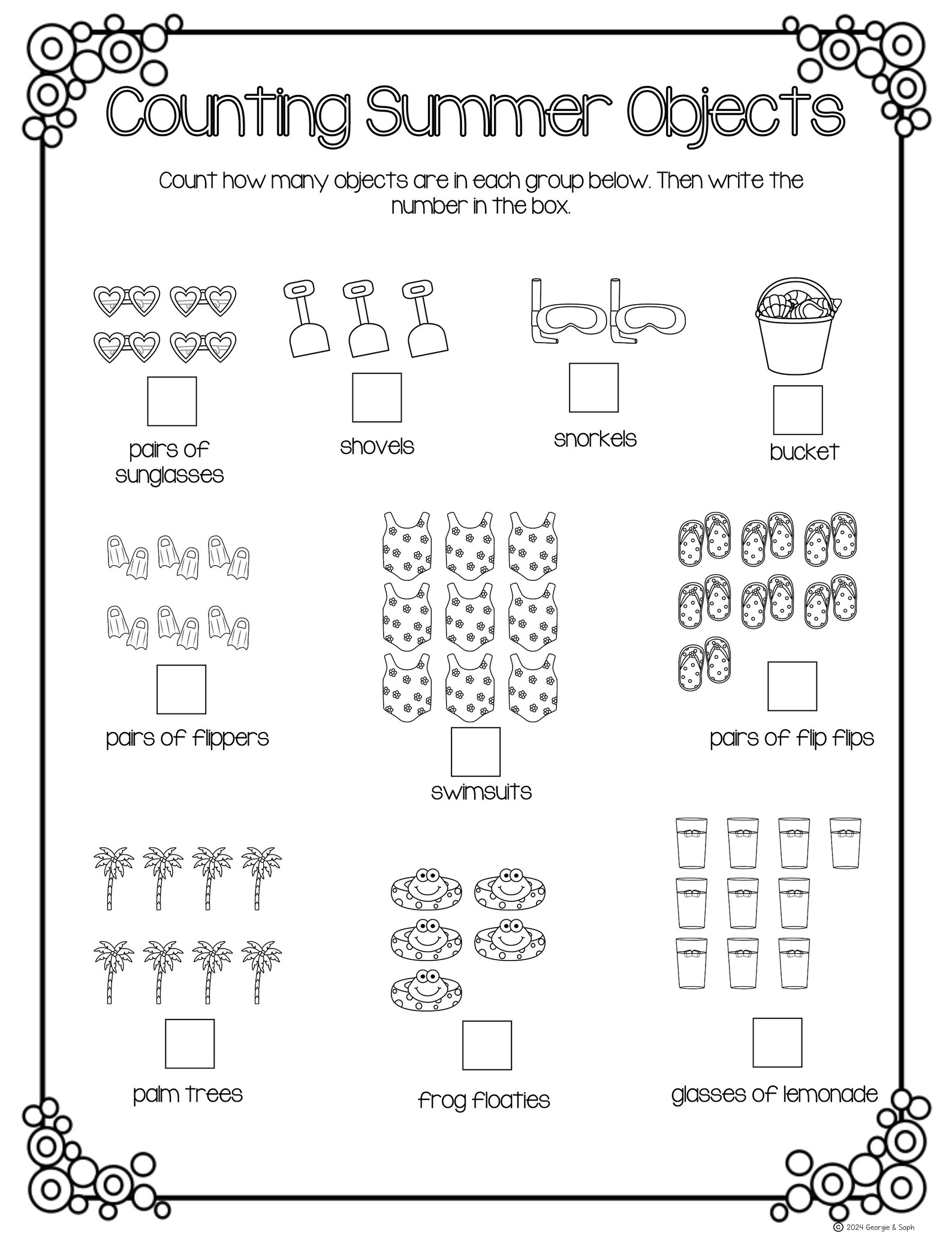 Pre-k & Kindergarten Summer-themed Printable No-prep Math Activities - Etsy