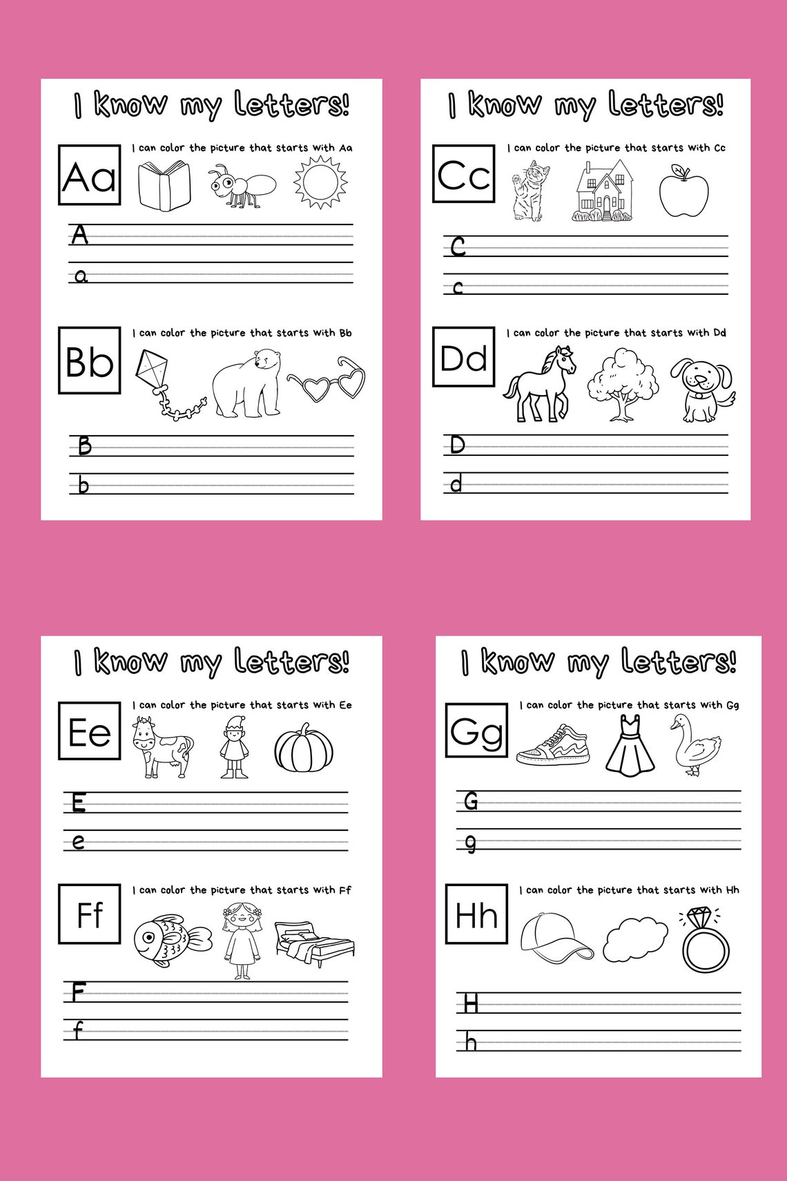 Letter Recognition Activity Sheets | Pre-k Practice | Kindergarten ...