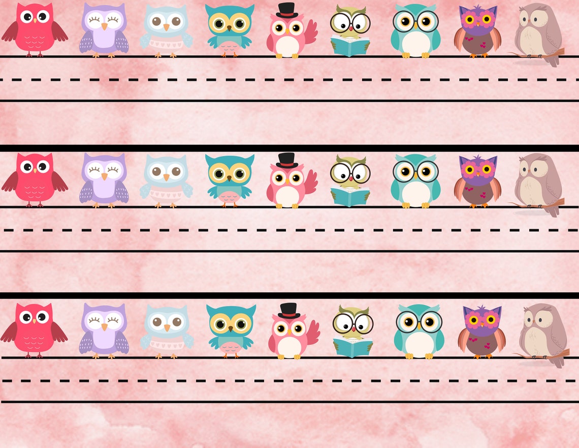 Primary Grades Desk Nameplates: Owl & Watercolor Themed - Etsy