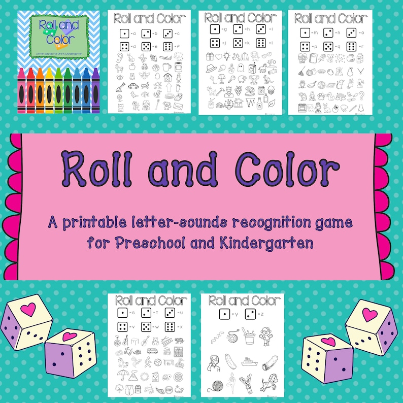 Pre-k and Kindergarten Dice Game for Letter-sound Recognition and ...