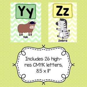 Classroom Alphabet Banner: Chevron & Animal Theme - Etsy
