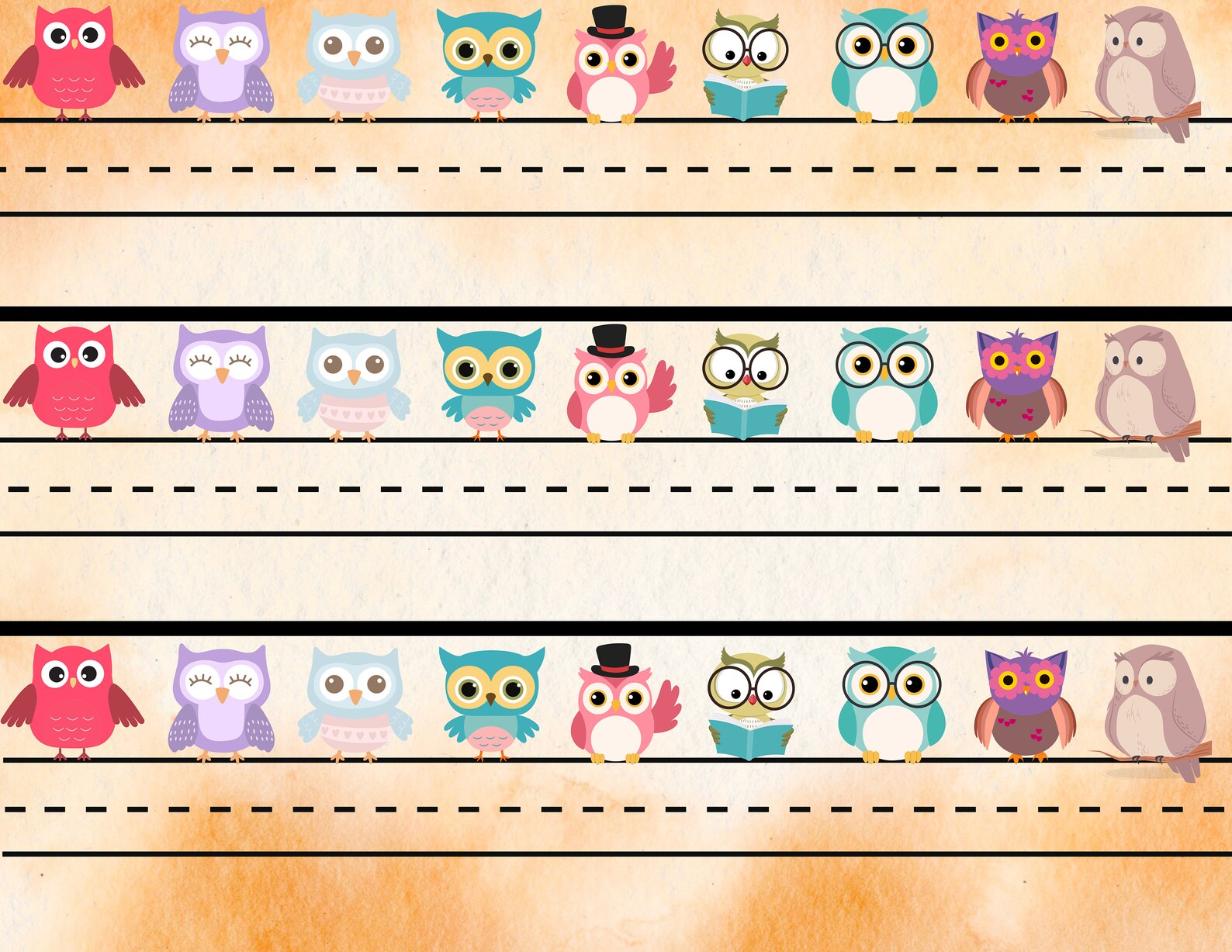 Primary Grades Desk Nameplates: Owl & Watercolor Themed - Etsy