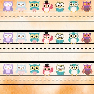 Primary Grades Desk Nameplates: Owl & Watercolor Themed - Etsy