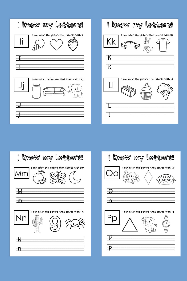 Letter Recognition Activity Sheets | Pre-k Practice | Kindergarten ...