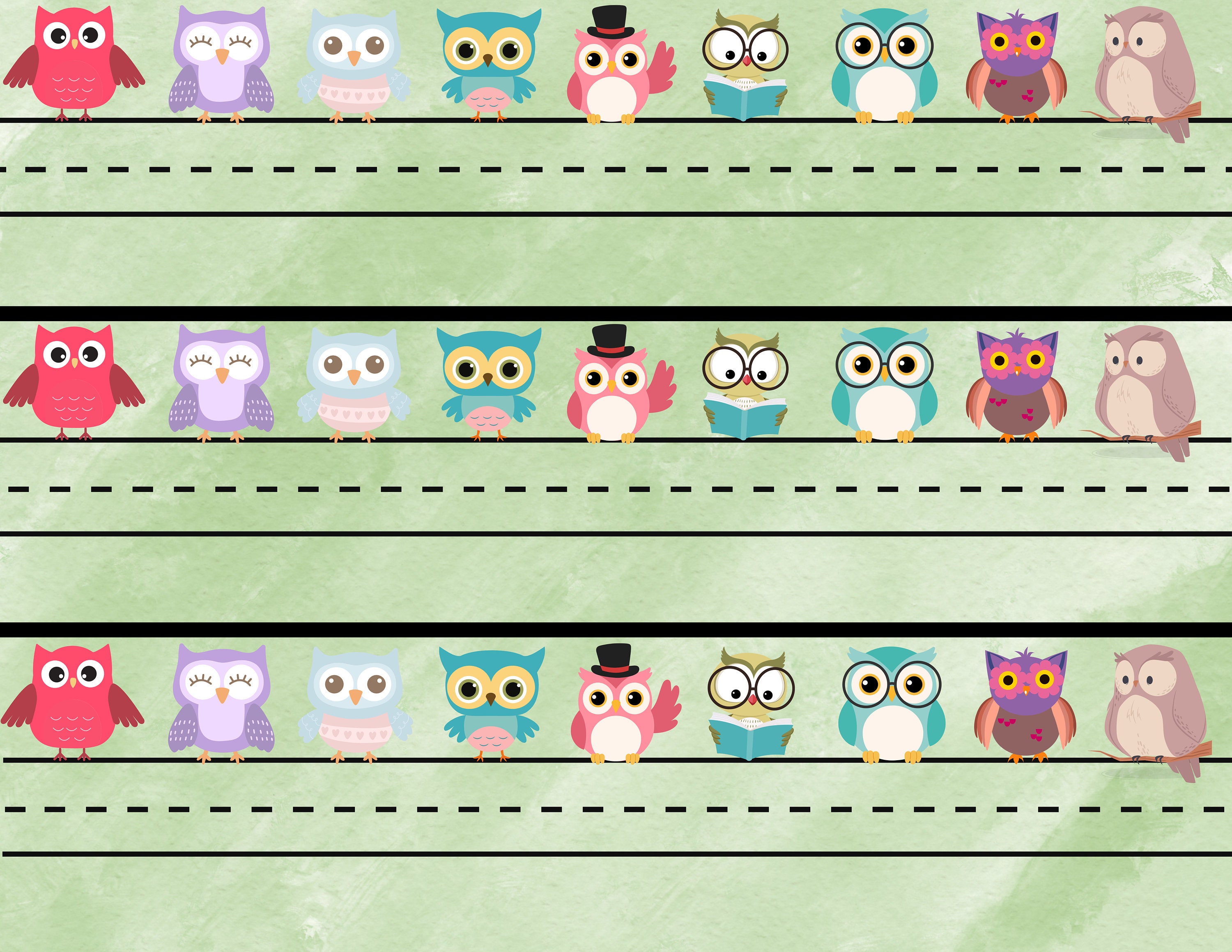Primary Grades Desk Nameplates: Owl & Watercolor Themed - Etsy