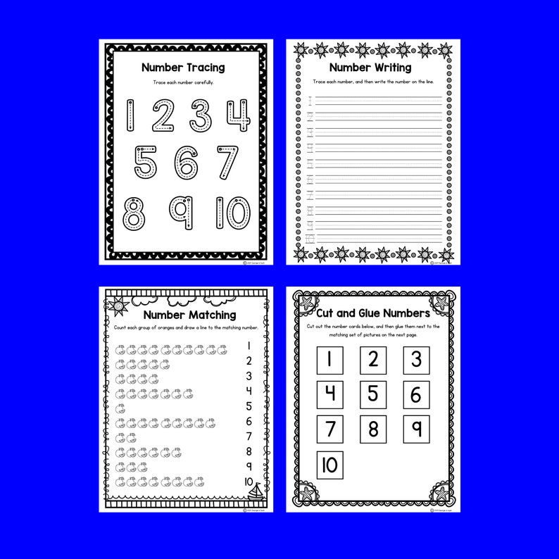 Pre-k & Kindergarten Summer Math Activities Printables Packet - Etsy