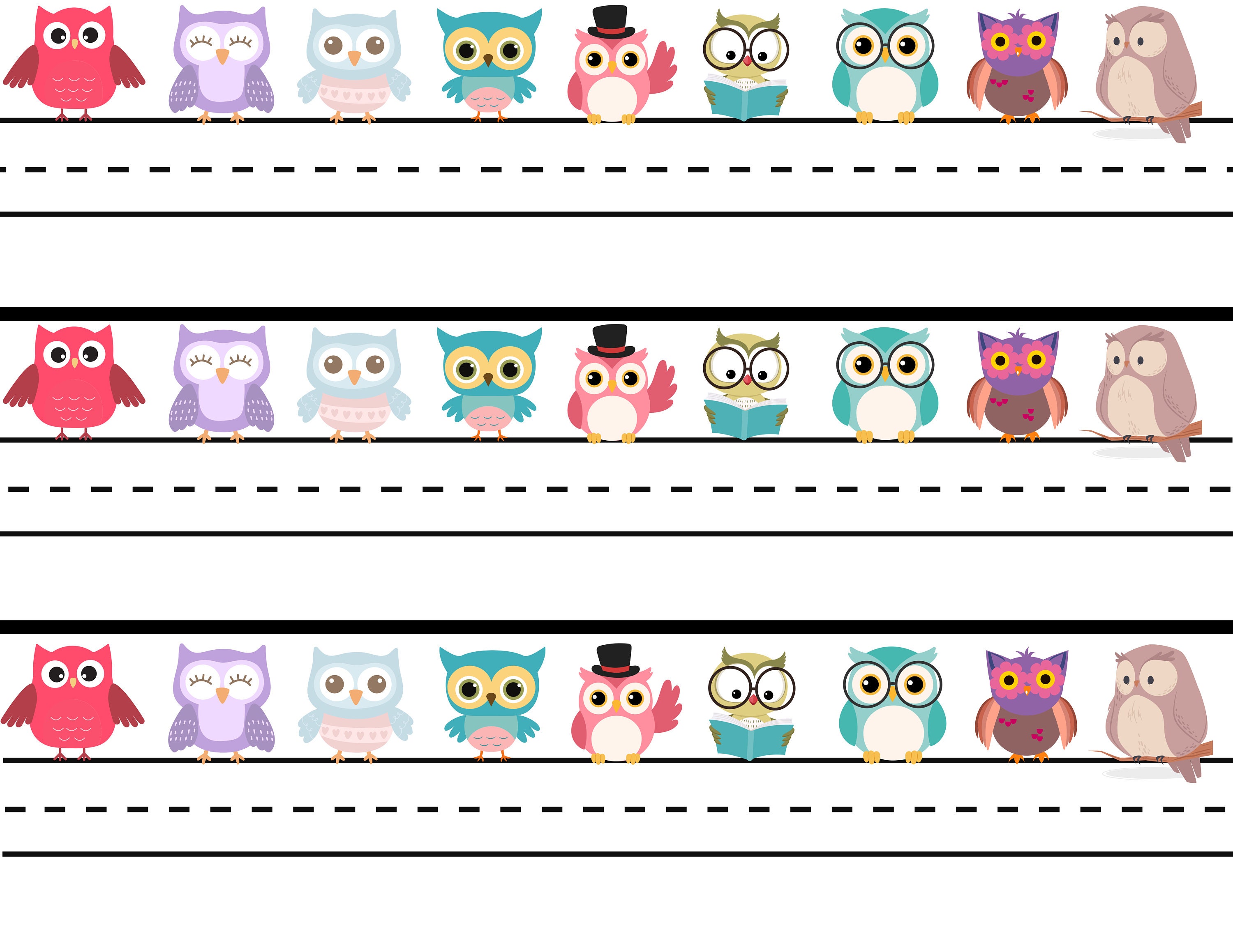 Primary Grades Desk Nameplates: Owl & Watercolor Themed - Etsy