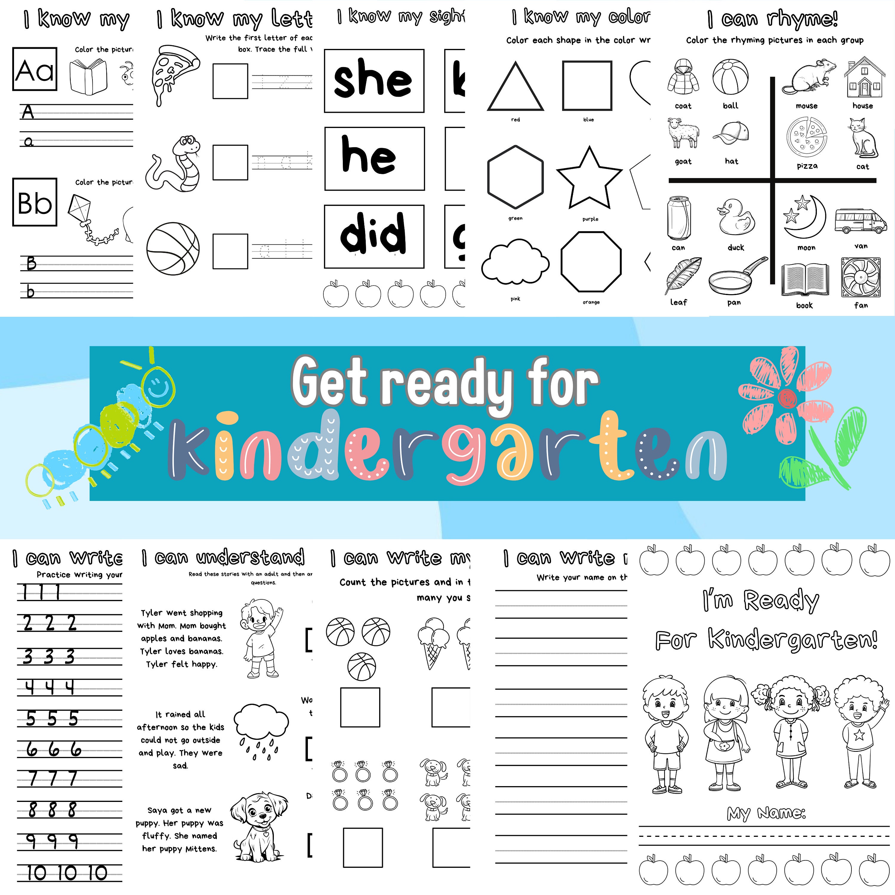 Kindergarten Readiness Packet | Summer Prep - Etsy