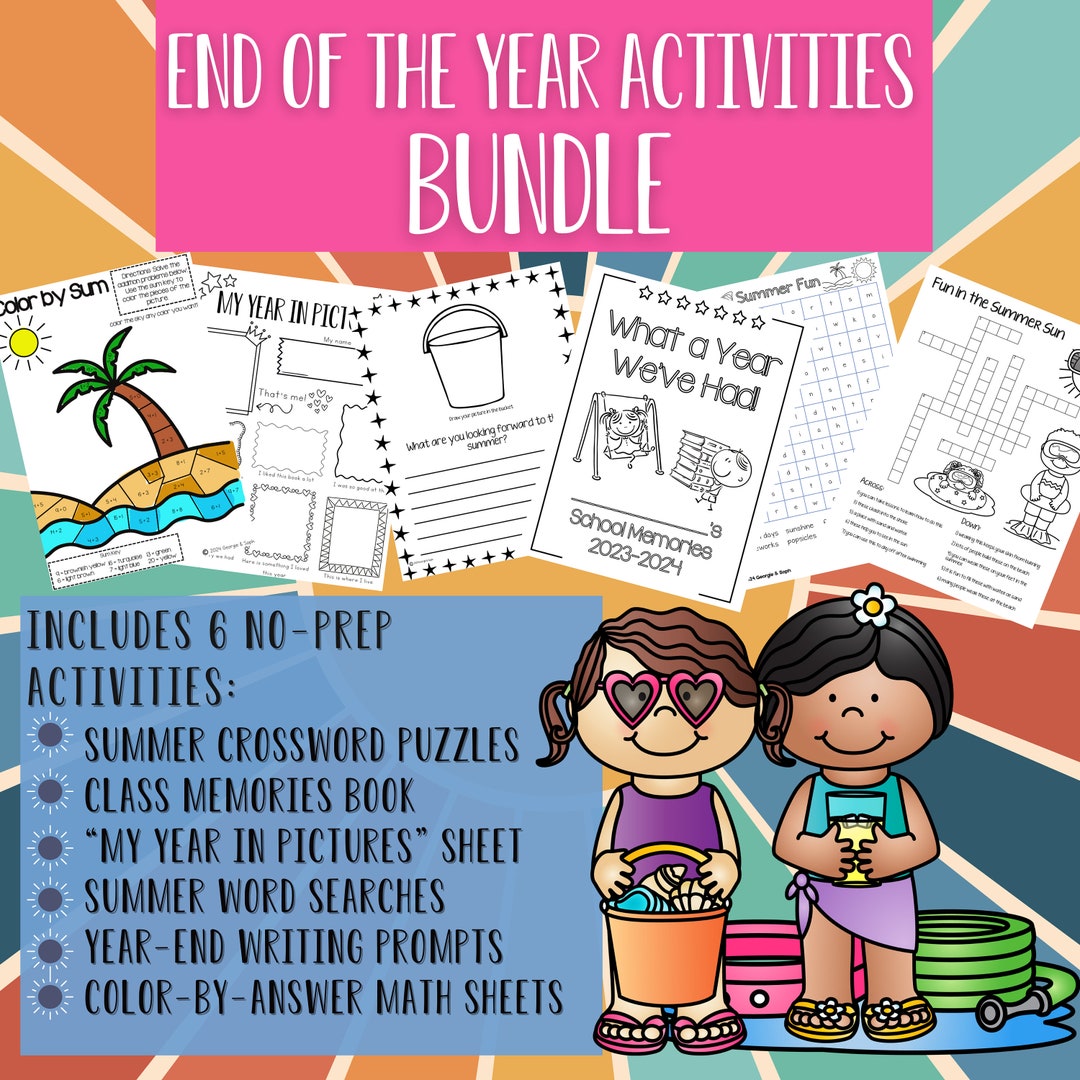 End-of-the-year, No-prep Activities Bundle - Etsy