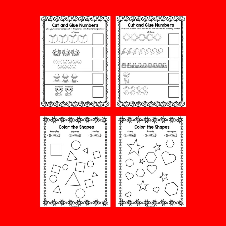 Pre-k & Kindergarten Summer Math Activities Printables Packet - Etsy