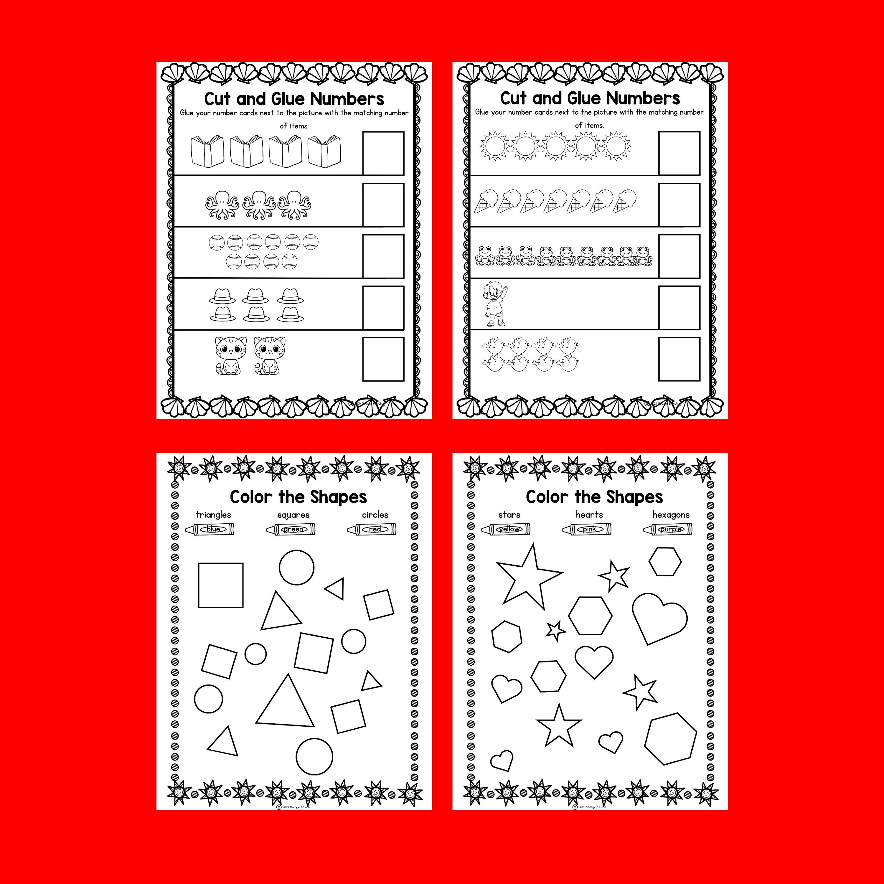 Pre-k & Kindergarten Summer Math Activities Printables Packet - Etsy