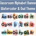 Alphabet Classroom Banner | Owl and Watercolor Themed - Etsy