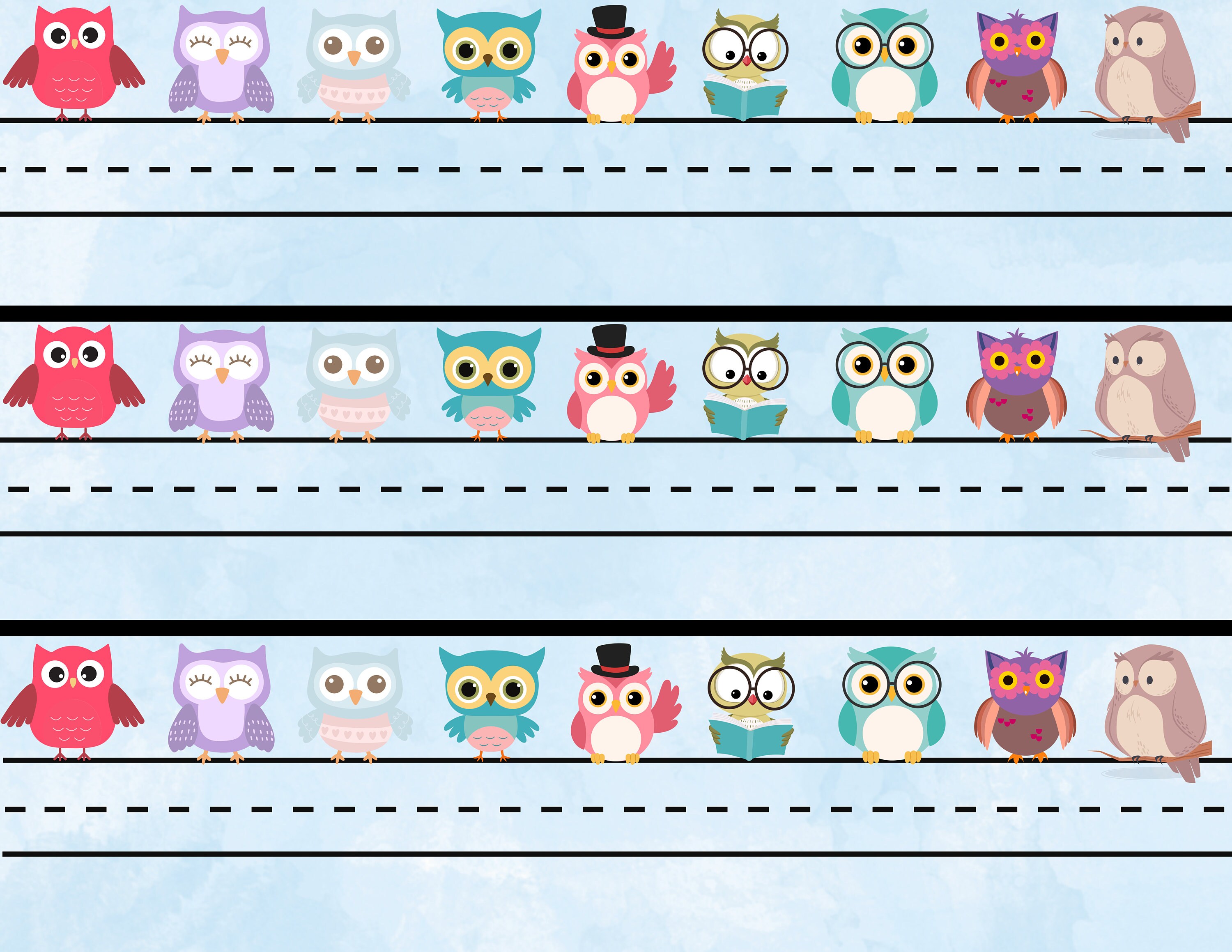 Primary Grades Desk Nameplates: Owl & Watercolor Themed - Etsy