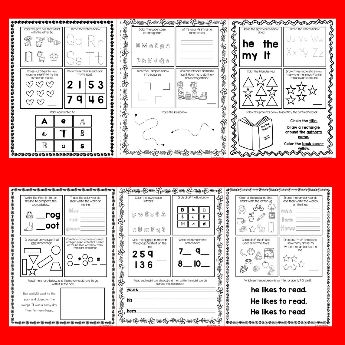 Kindergarten Prep Summer Morning Work -- Month of Activities - Etsy
