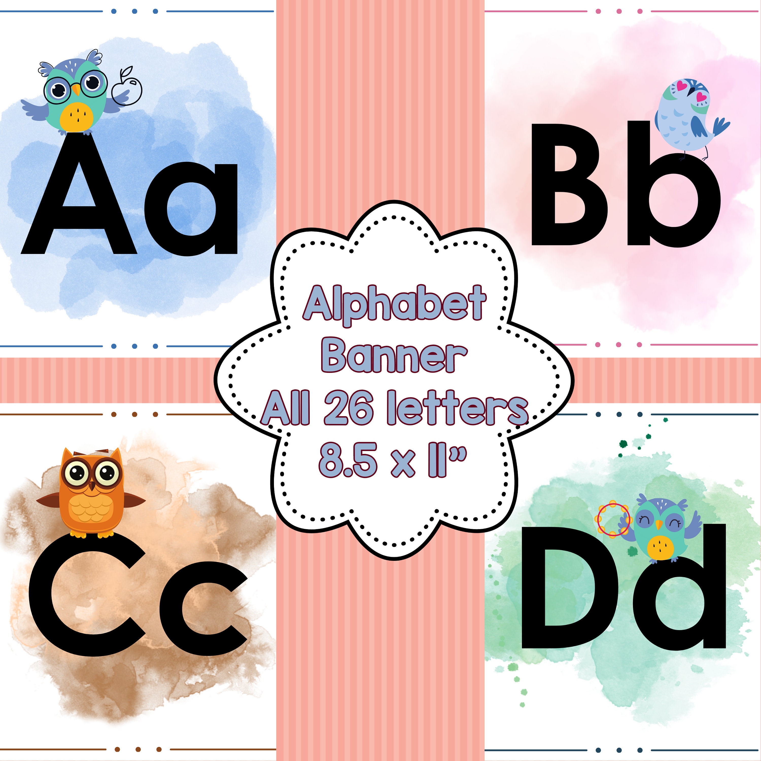 Owl & Watercolor-themed Early Childhood Classroom Decor Bundle - Etsy