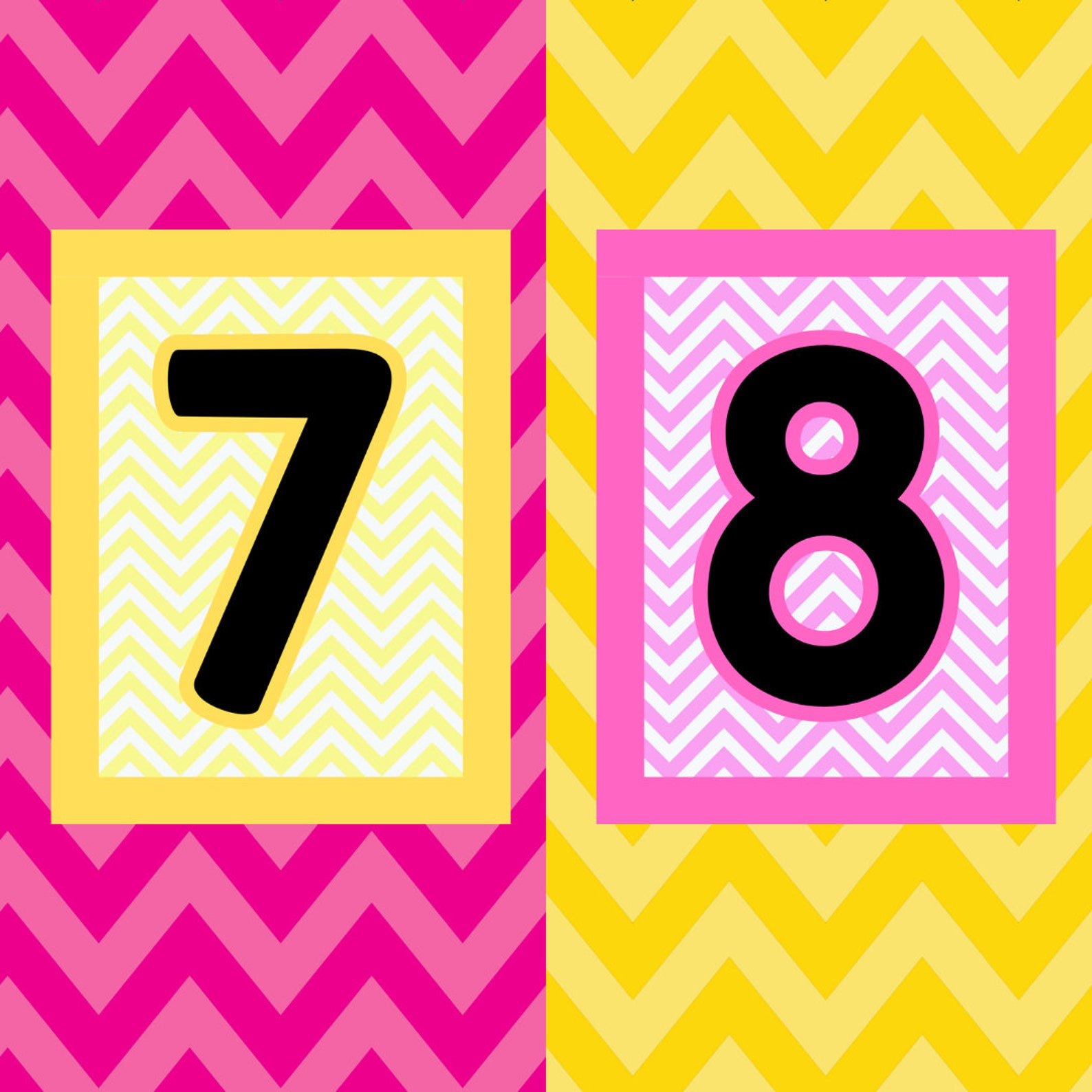 Number Line Posters for Classroom and Homeschool 1-10 | Chevron Theme ...