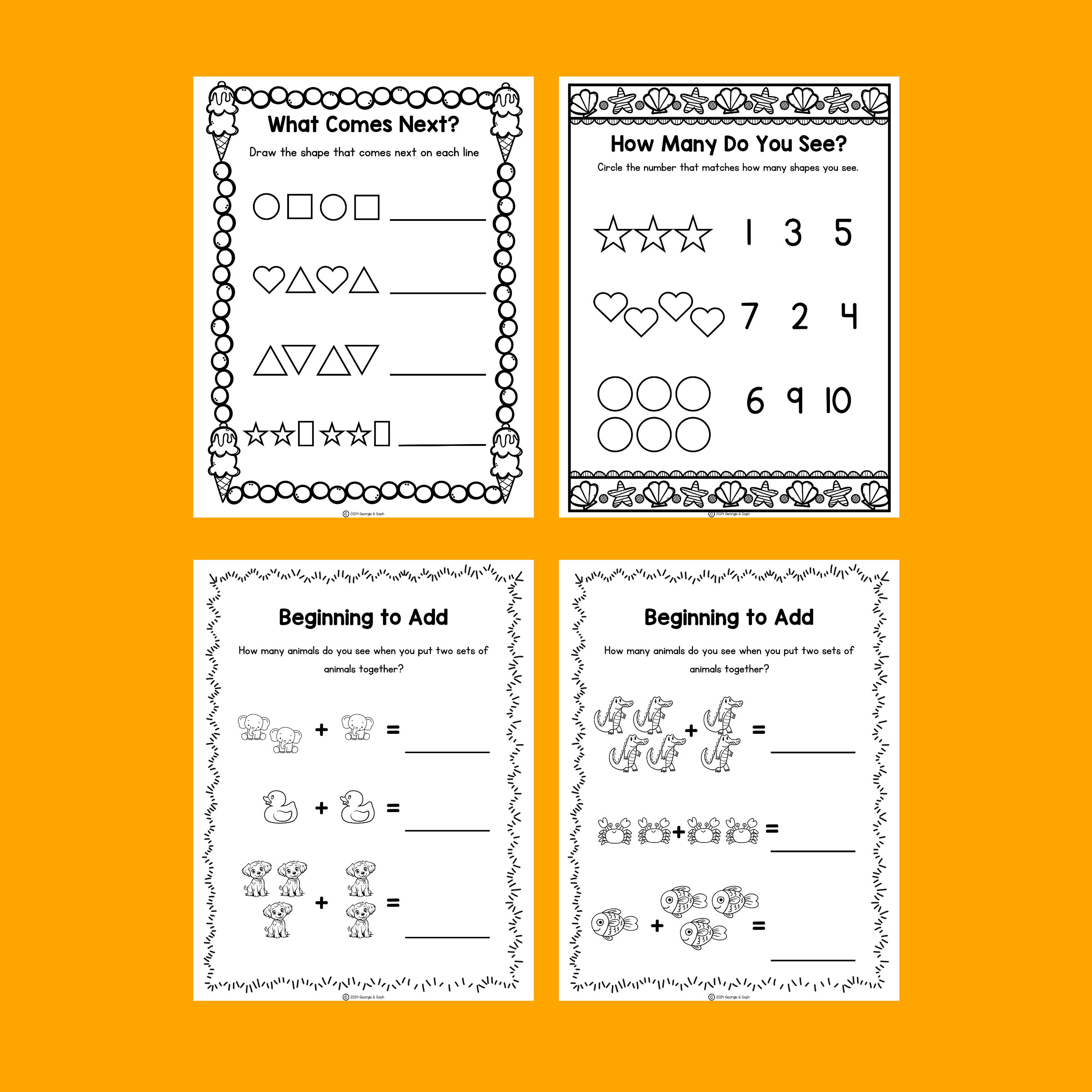 Pre-k & Kindergarten Math and Literacy Summer Activities Bundle - Etsy