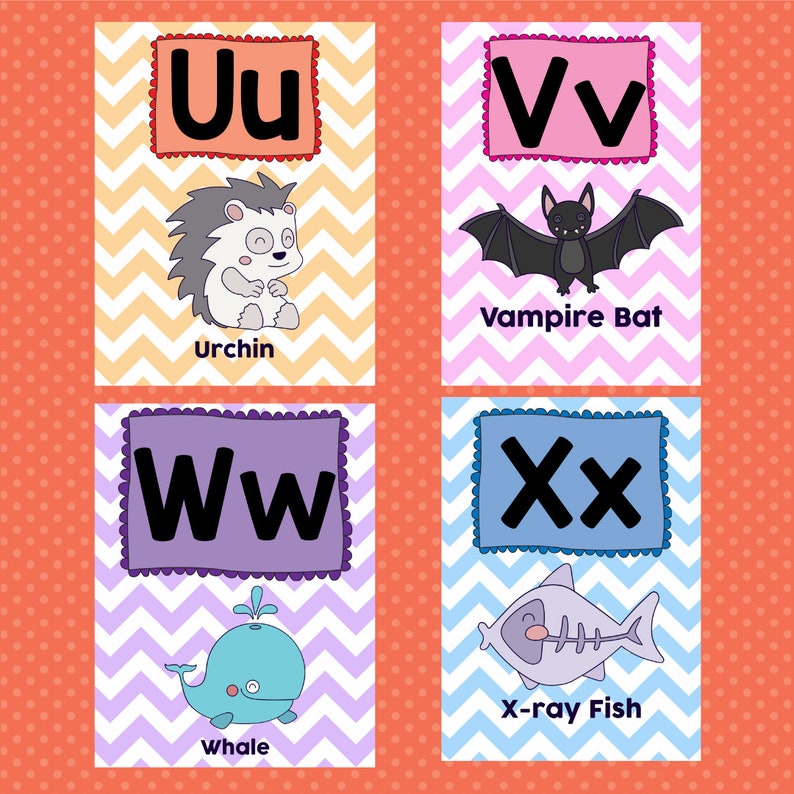 Classroom Alphabet Banner: Chevron & Animal Theme - Etsy