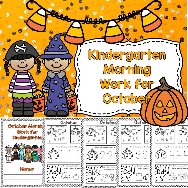 Kindergarten Morning Work for October - Etsy